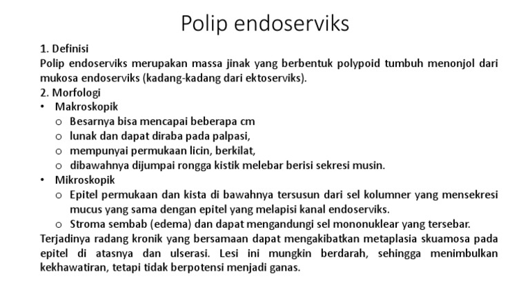 Polip Endoserviks: Definisi dan Morfologi | PDF | Sains & Matematika