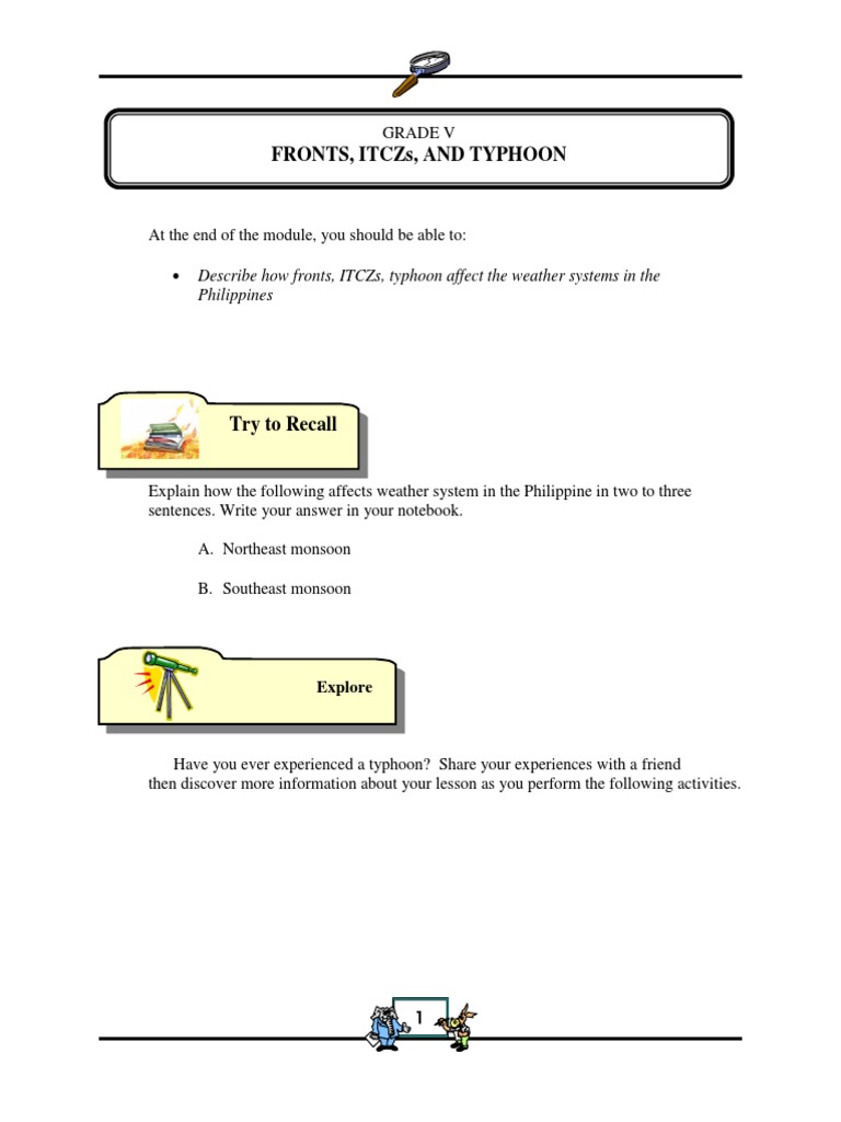 Fronts, Itczs, and Typhoon | PDF | Tropical Cyclones | Cyclone