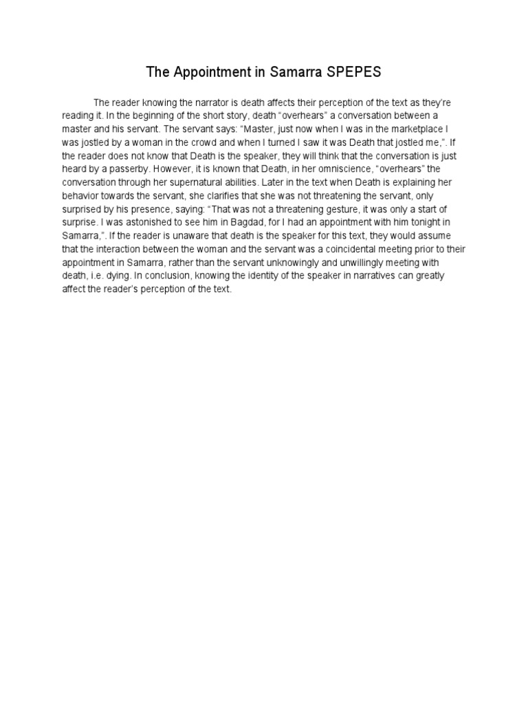 The Appointment in Samarra | PDF | Mystery, Thriller & Crime Fiction ...