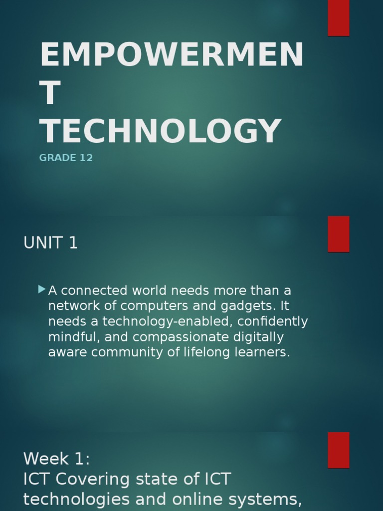 ET Week 1 Slides Presentation | PDF | Web 2.0 | Educational Technology