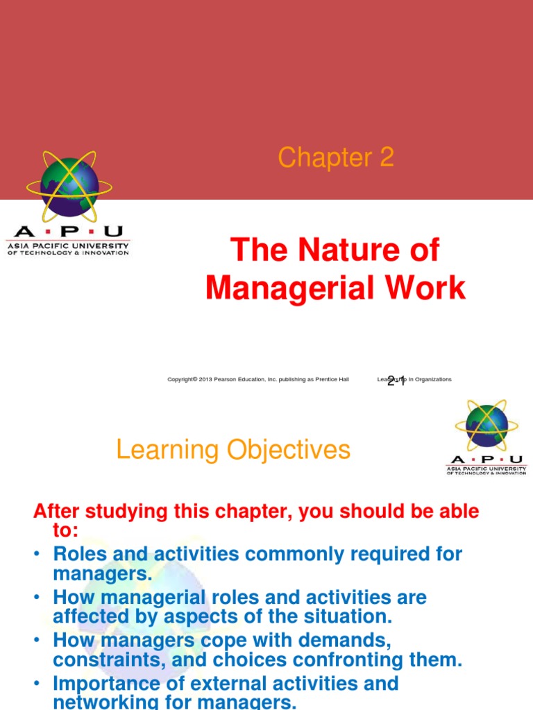 Leadership Chapter - The Nature of Managerial Work | PDF | Leadership ...