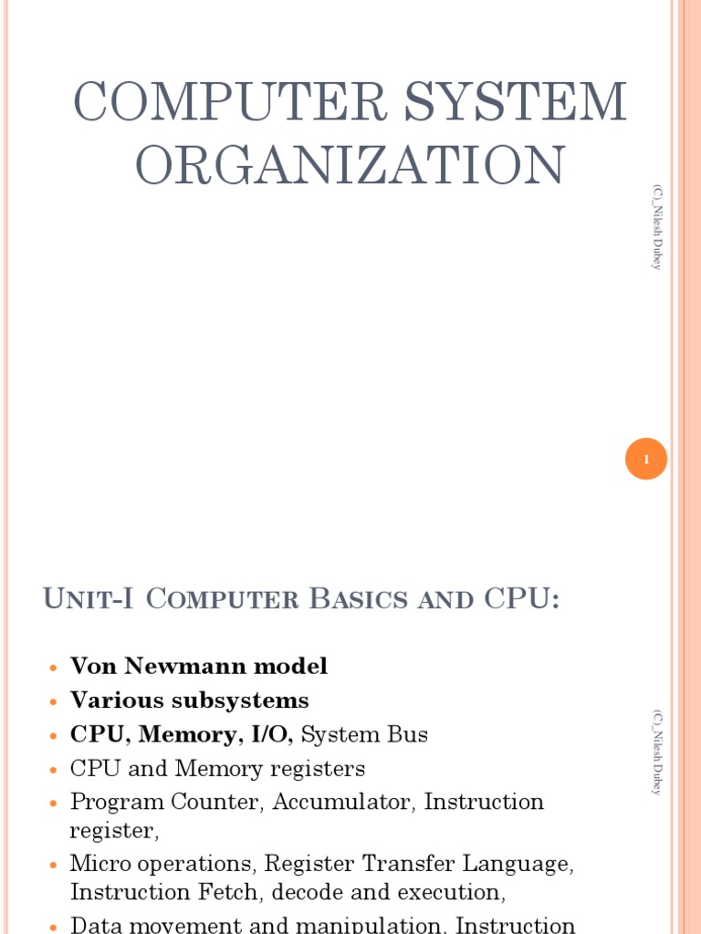 Computer System Organization | PDF | Input/Output | Random Access Memory