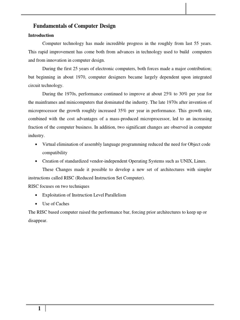 Fundamentals of Computer Design Overview | PDF | Benchmark (Computing ...