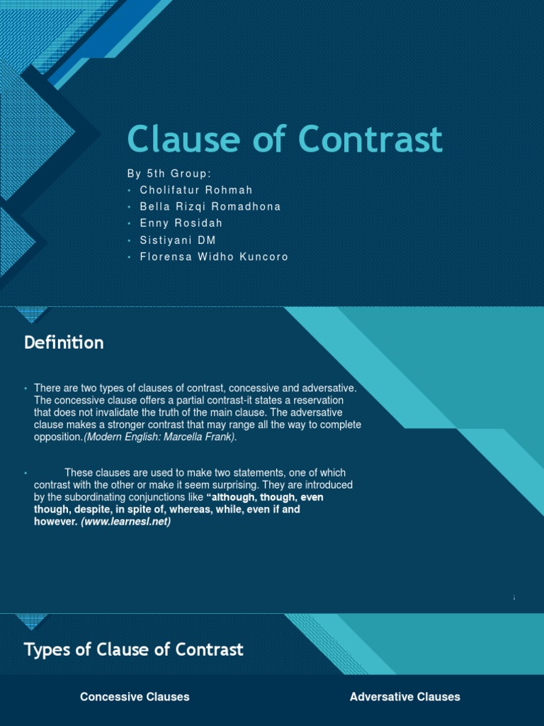 Clause of Contrast: Click To Edit Master Title Style | PDF | Verb | Adverb