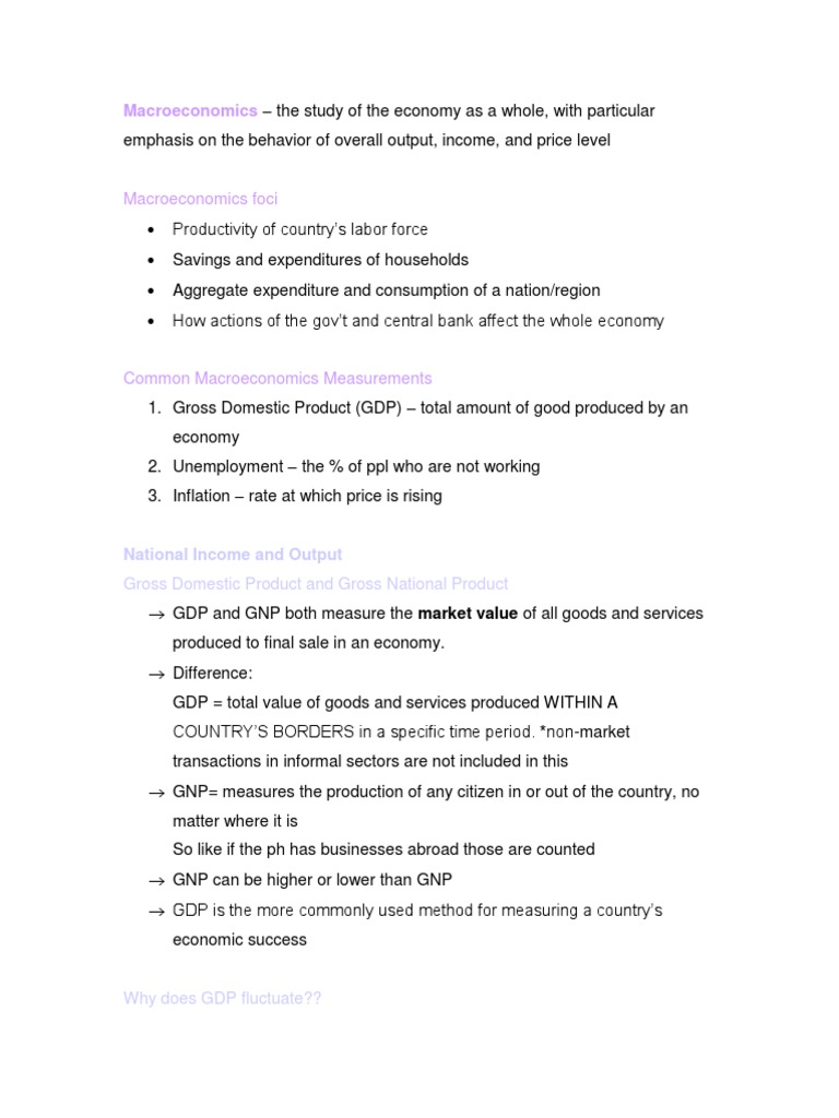 Tiaz Reviewer | PDF | Gross Domestic Product | Measures Of National ...