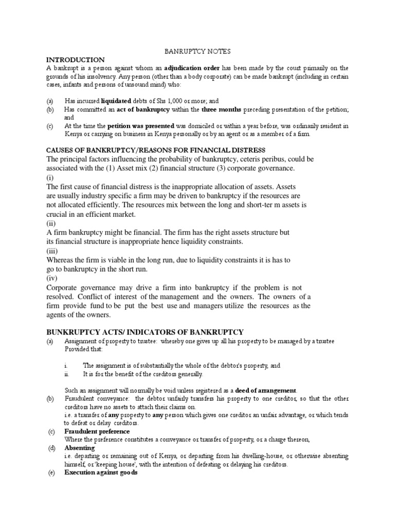 Understanding Bankruptcy in Kenya | PDF | Bankruptcy | Virtue