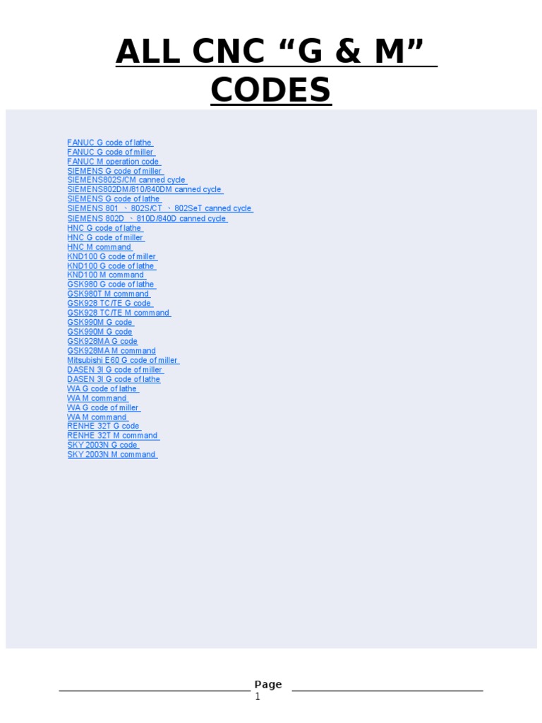 (SN) G-C Codes PDF | PDF | Drilling | Machining