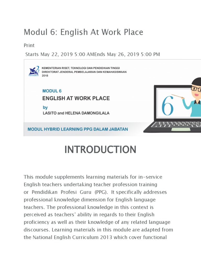 Modul 6: English at Work Place | PDF | Value (Ethics) | Learning