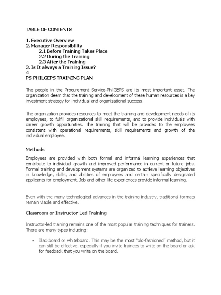 Training Plan Research | Download Free PDF | Educational Technology ...