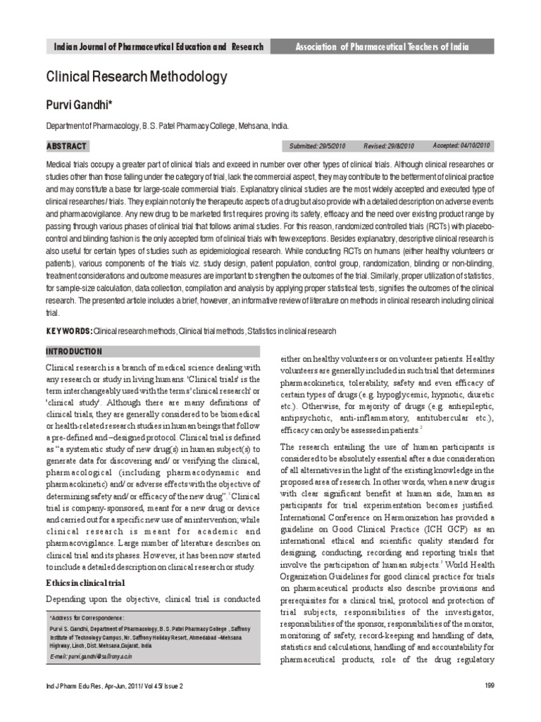 Clinical Research Methodology | PDF | Clinical Trial | Randomized ...