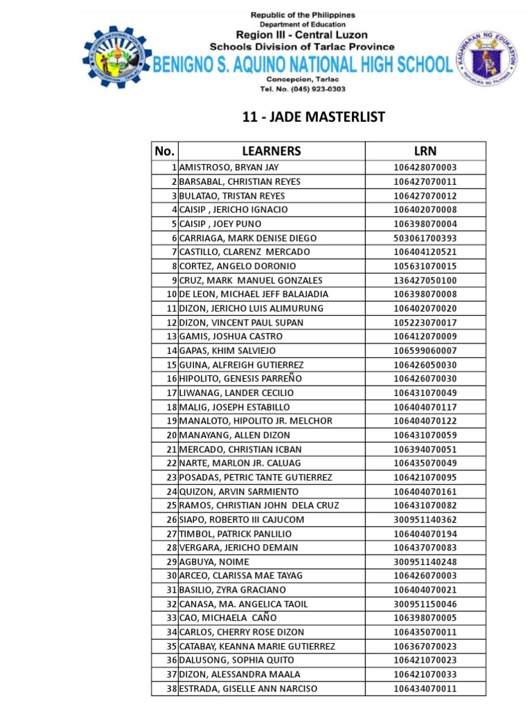 Jade Grade 11 2018-2019 | PDF