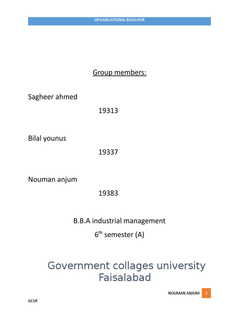 Government Collages University Faisalabad | PDF | Communication ...