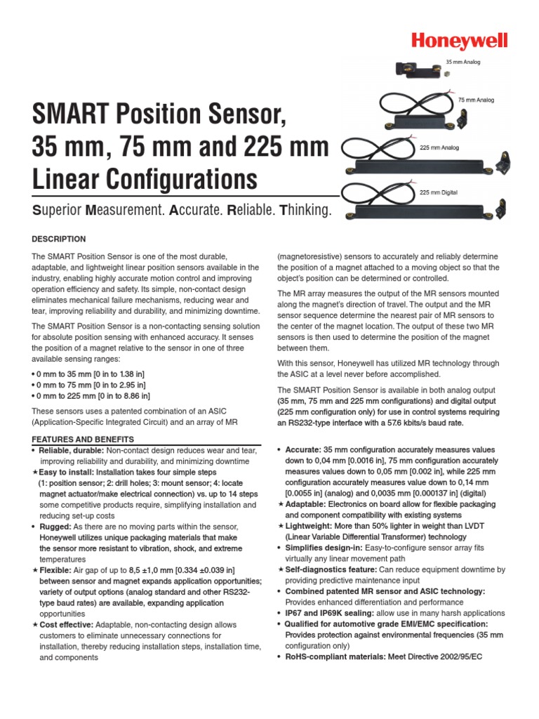 Honeywell Smart Position Sensor | PDF | Sensor | Electrical Engineering
