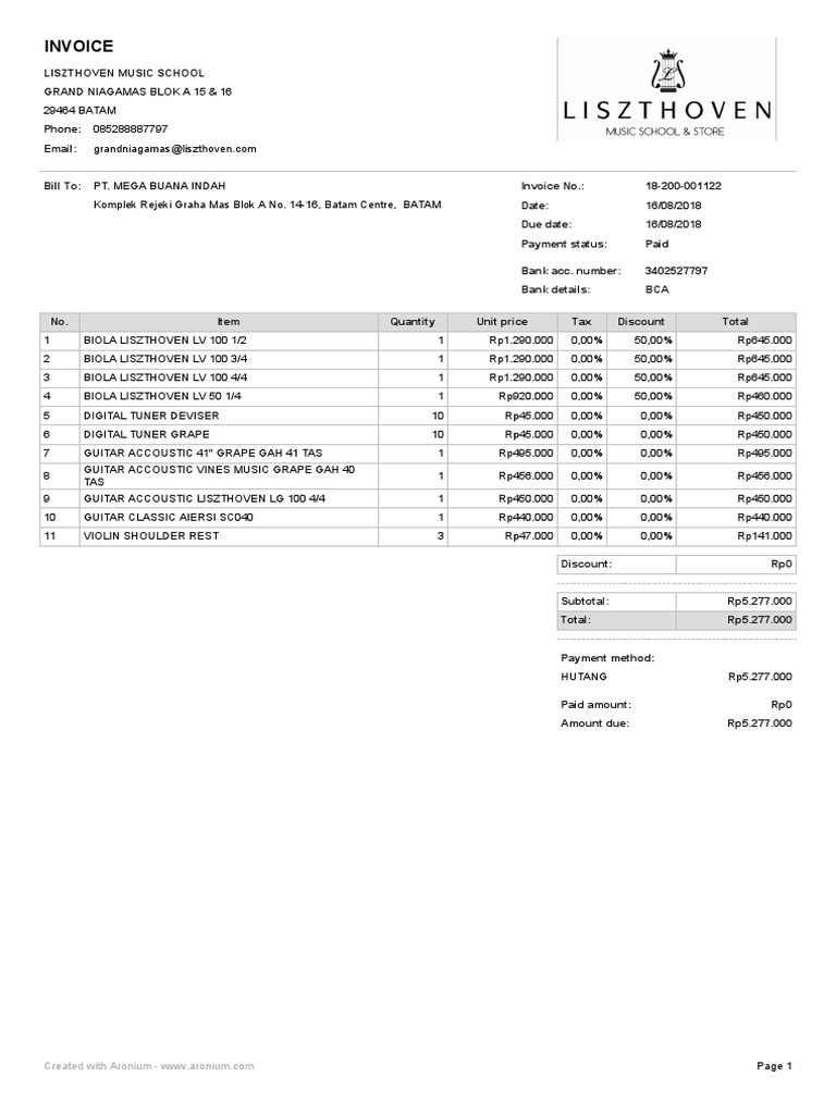 18-200-001122 - PT Mega Buana Indah | PDF | Invoice | Business Documents