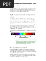 Origin of Color in Complex Ions - Chemistry LibreTexts | PDF ...