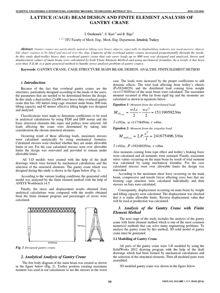 15.lattice (Cage) Beam Design and Finite Element Analysis of Gantry ...