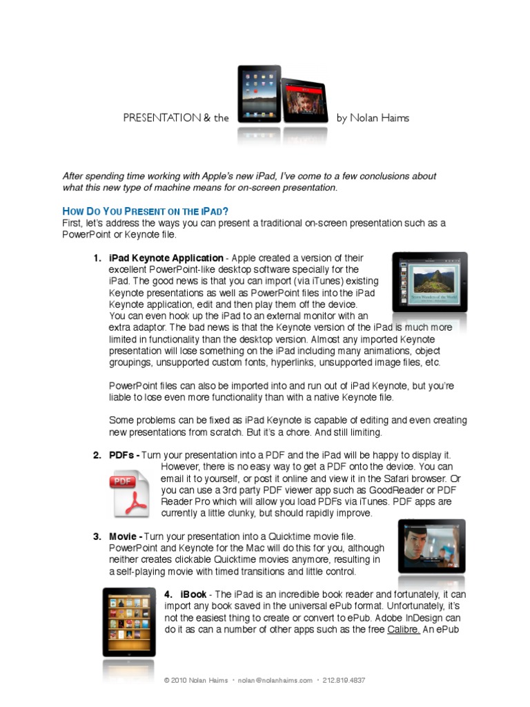 Ipad Presentation | PDF | I Pad | I Work