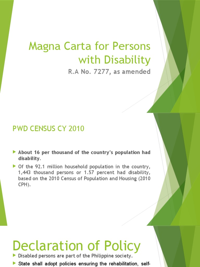 Magna Carta For Disabled | Download Free PDF | Employment ...