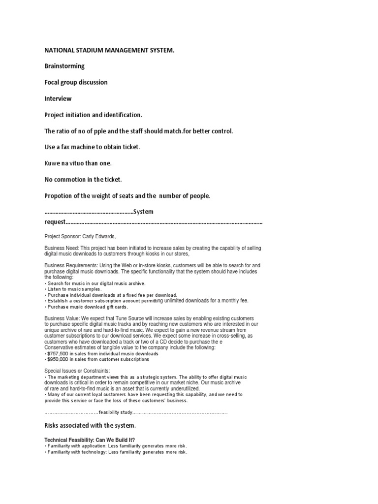 National Stadium Management System | PDF | Subscription Business Model ...