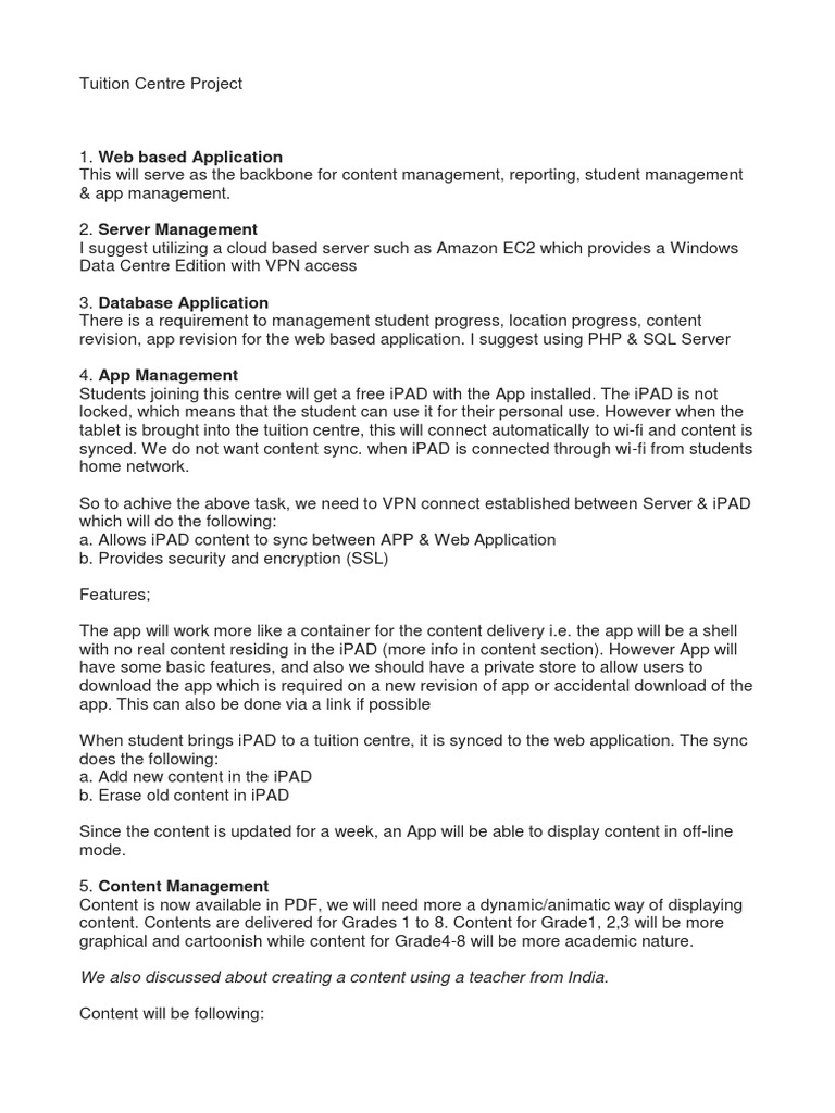 Tuition Centre | PDF | Web Application | I Pad