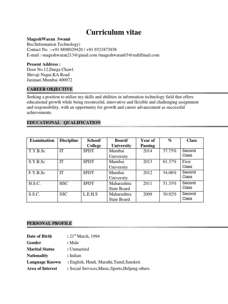 Mangesh Resume N UPDATED | PDF | Operating System | Computing Platforms