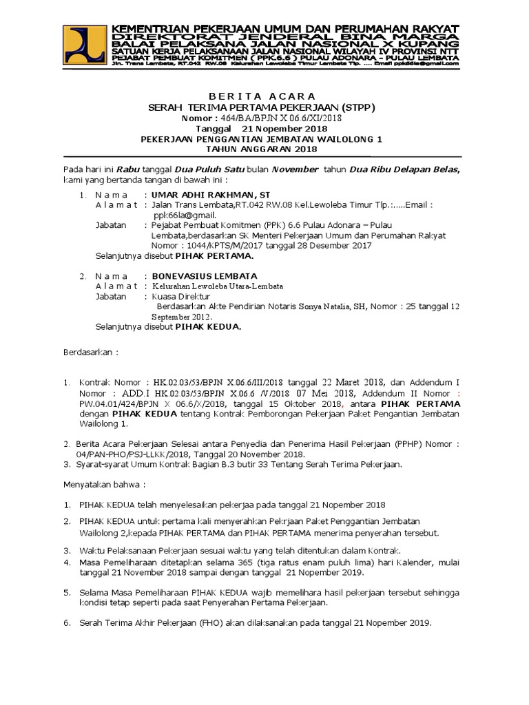 Berita Acara PHO | PDF