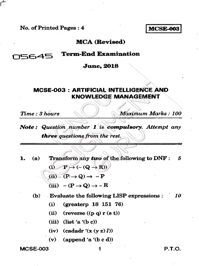 MCSE-003 Compressed | Download Free PDF | Algorithms | Applied Mathematics