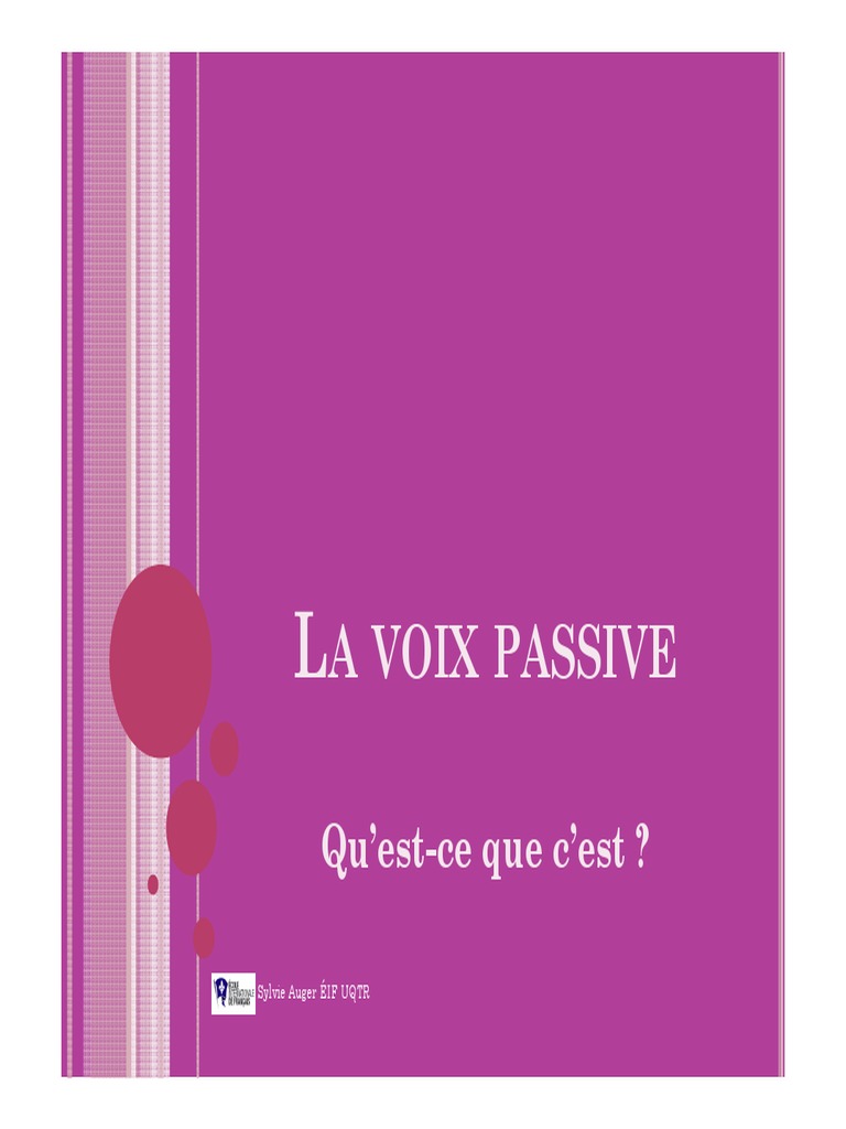La Forme Passive Pdf Pdf 8697