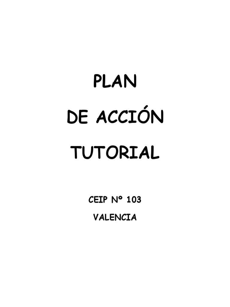 Plan de Accion Tutorial Ceip103 Valencia | PDF | Evaluación | Educación primaria