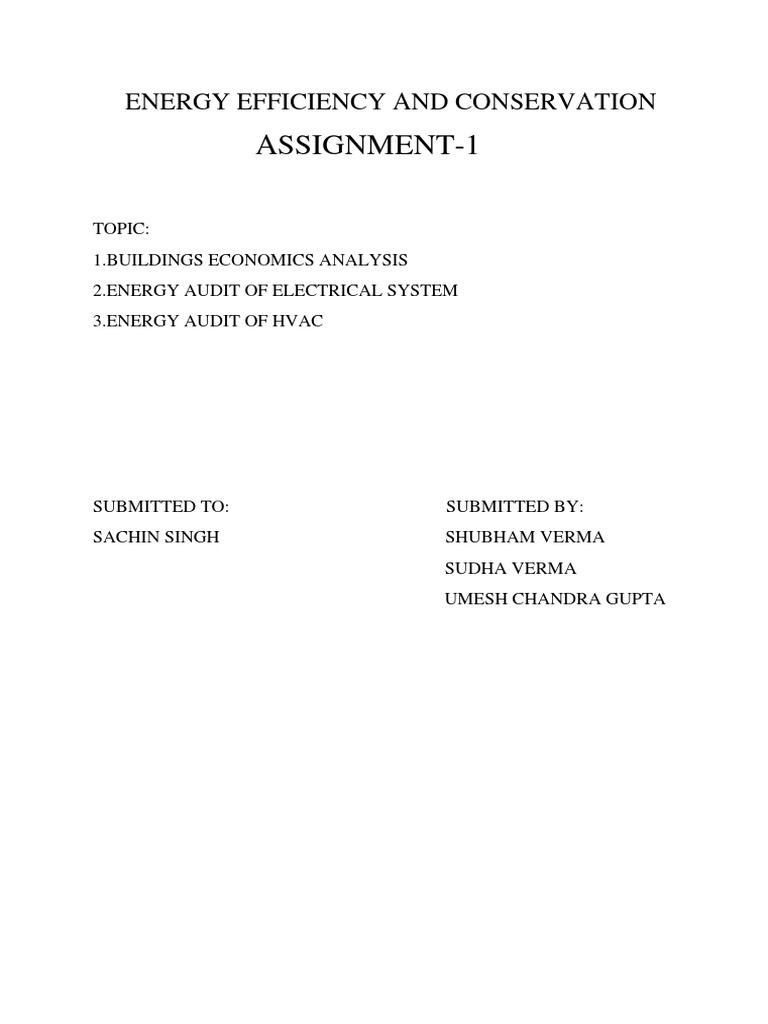 Assignment-1: Energy Efficiency and Conservation | PDF | Efficient ...