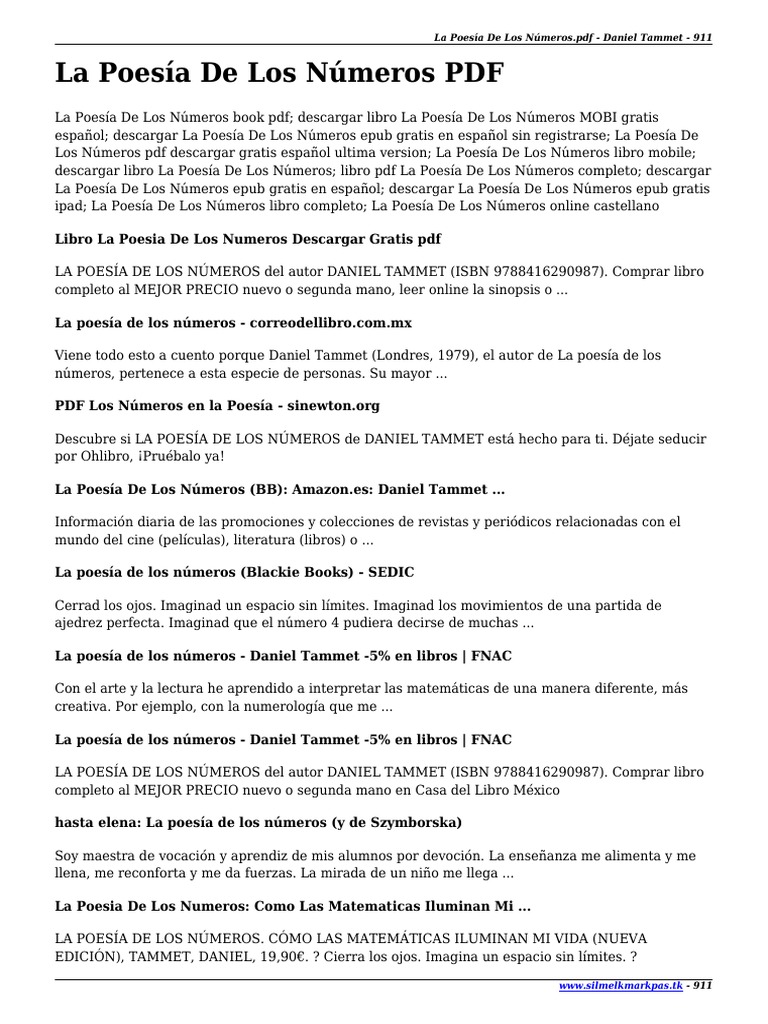 La Poesía de Los Números | PDF | Poesía