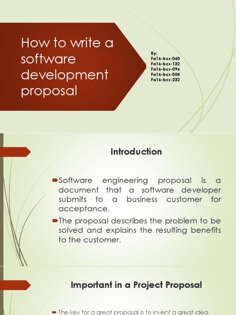 How To Write A Software Development Proposal | PDF | Software ...