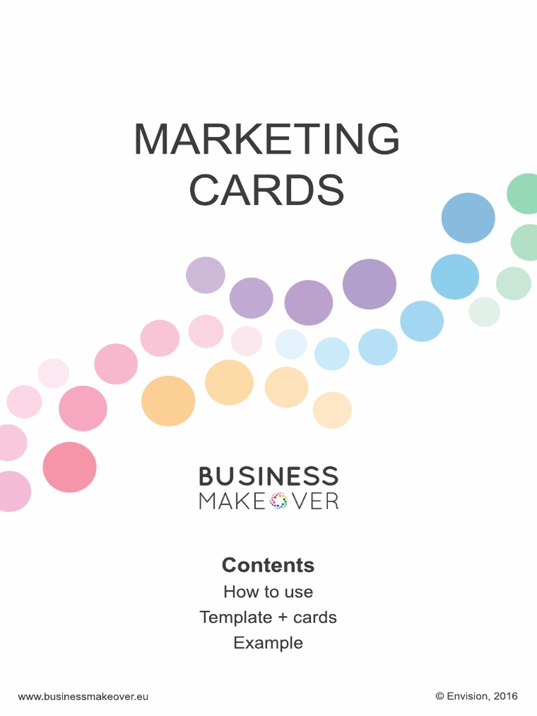 Marketing Cards: How To Use Template + Cards Example | PDF | Marketing ...