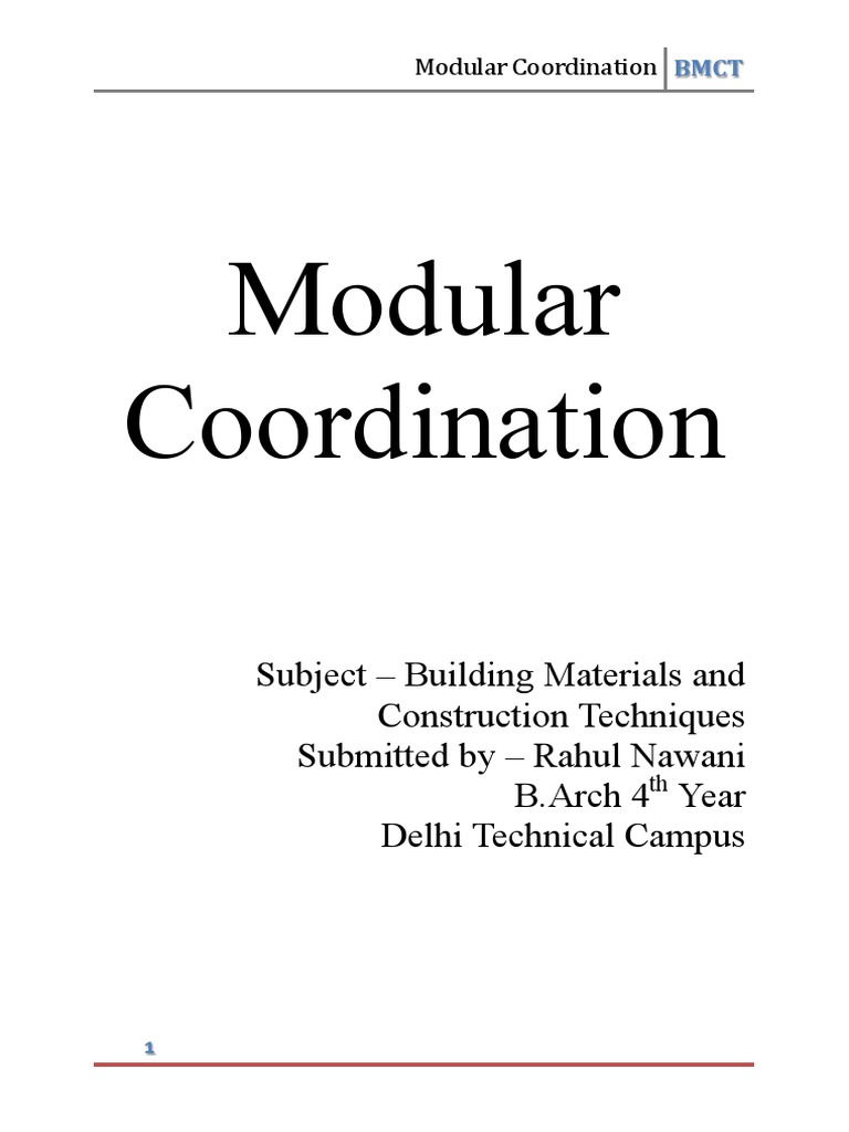 Modular Coordination | Download Free PDF | Modularity | Wall