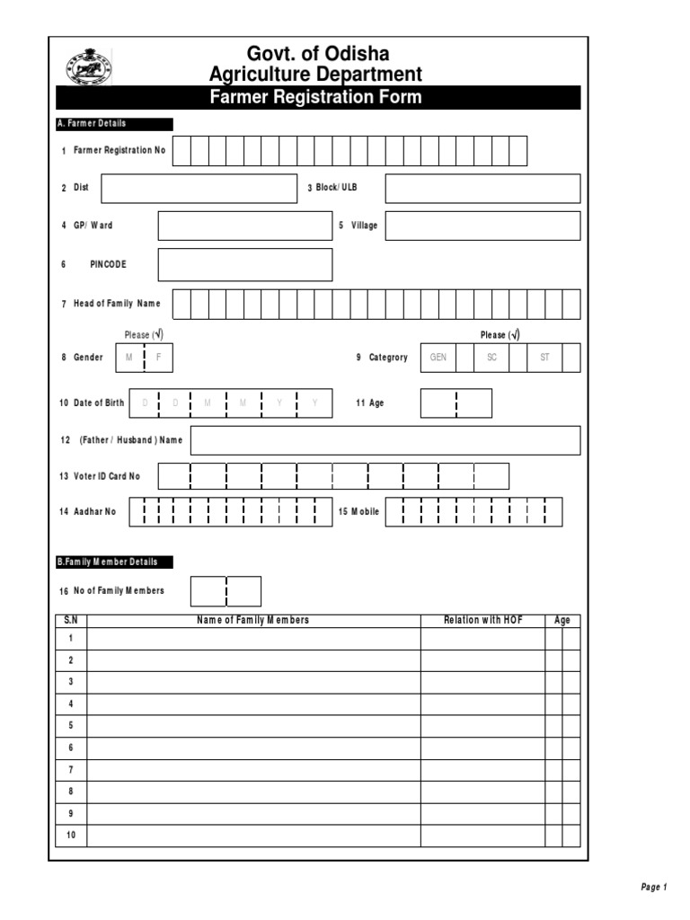 Farmer Registration Form-DAFP PDF | PDF
