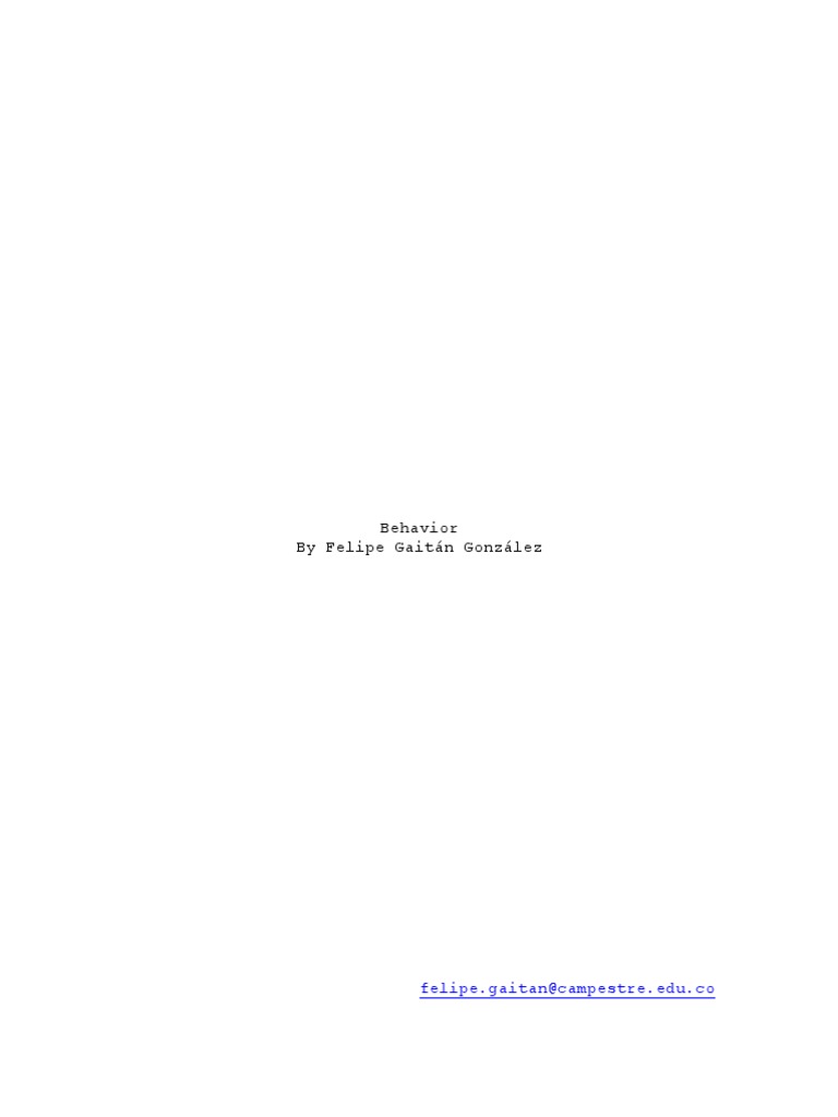 Behavior Script | PDF | Leisure