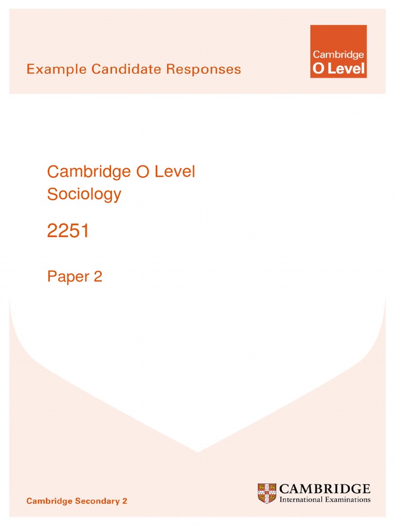 2251 Example Candidate Responses Paper 2 PDF | PDF | Sociology | Question