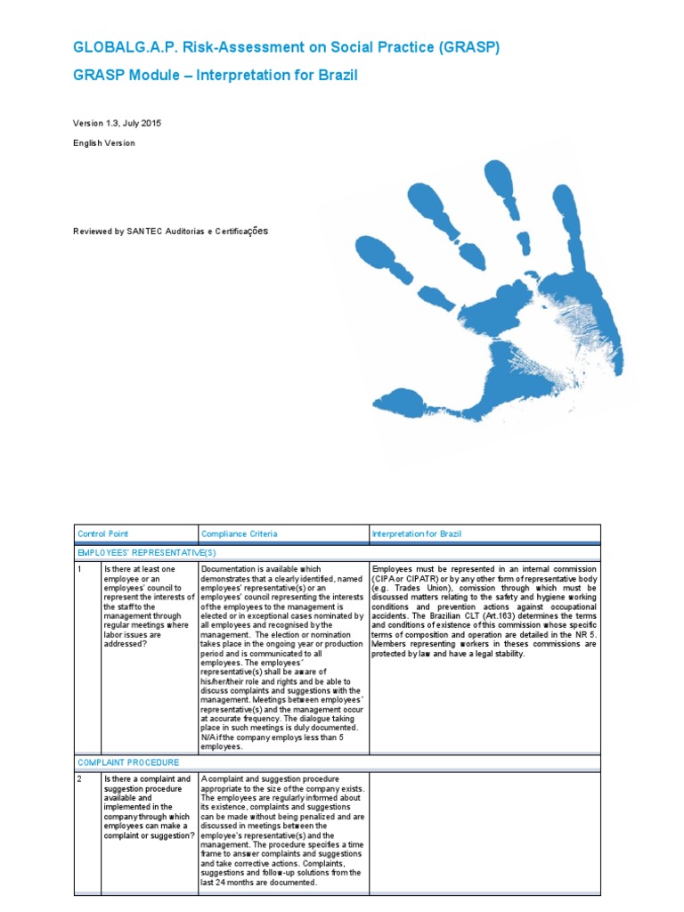 Normas Global Gap Brazil | PDF | Working Time | Employment