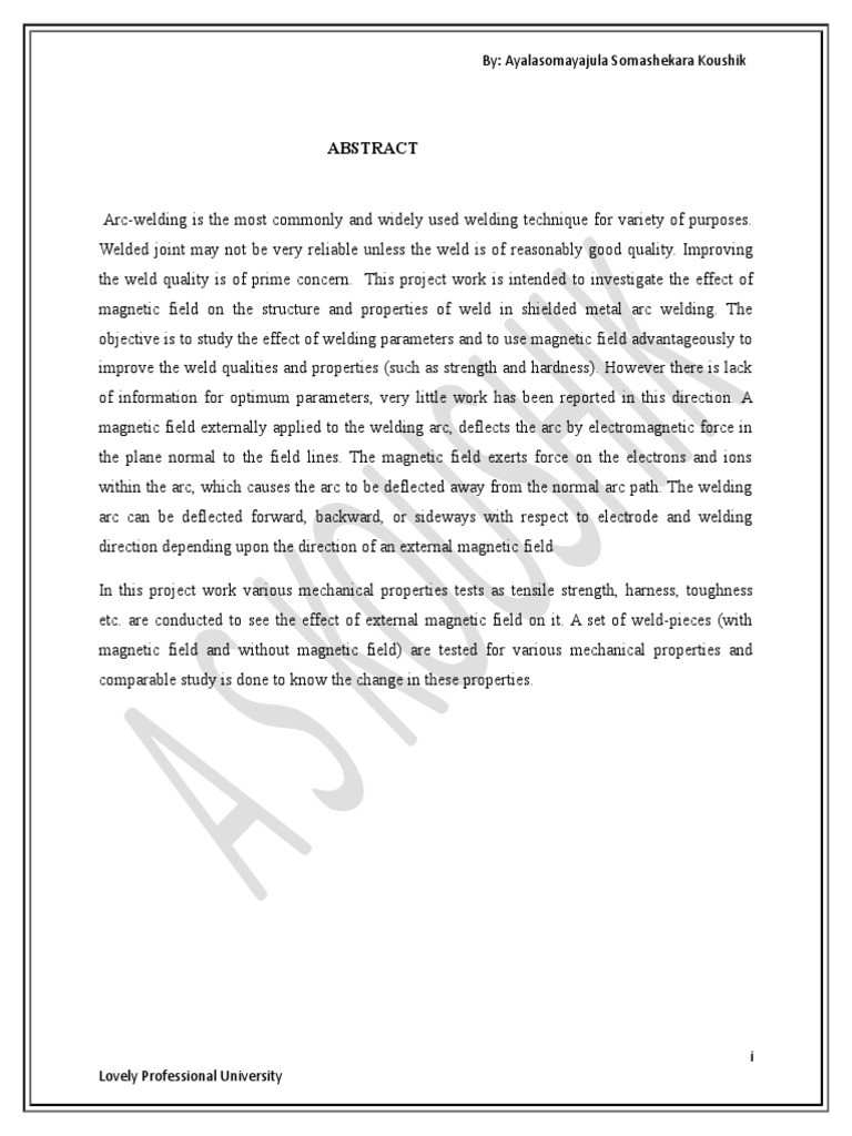 Project Report Arc Weldinng | PDF | Welding | Construction