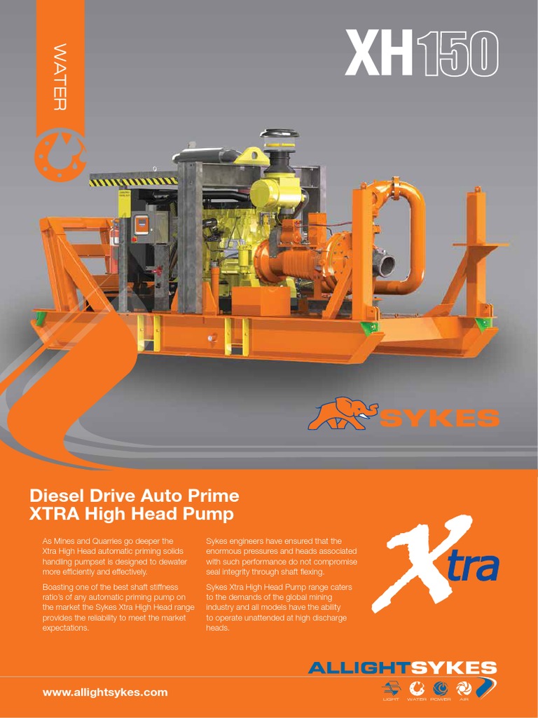 Xh150 - Spec Sheet - Sykes - Australia - Nz-Email | PDF | Litre | Pump