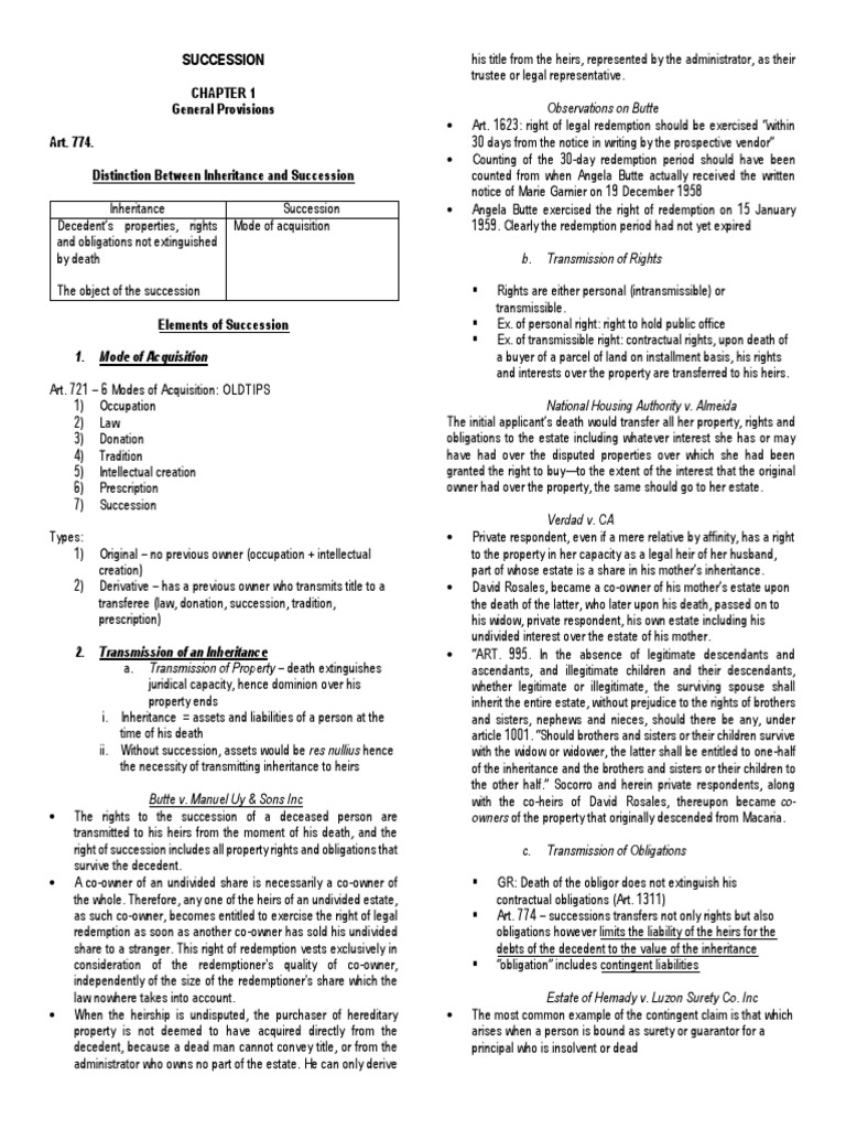 Understanding Succession and Inheritance | PDF | Will And Testament ...