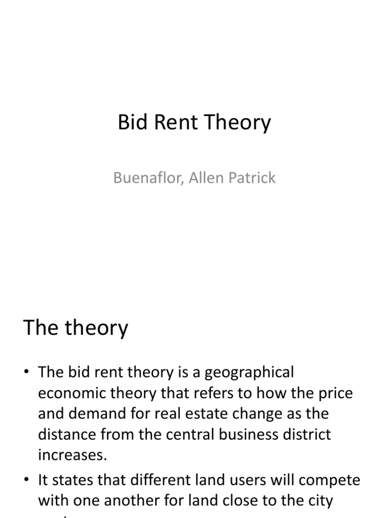 Bid Rent Theory: Buenaflor, Allen Patrick | PDF | Business | Finance ...
