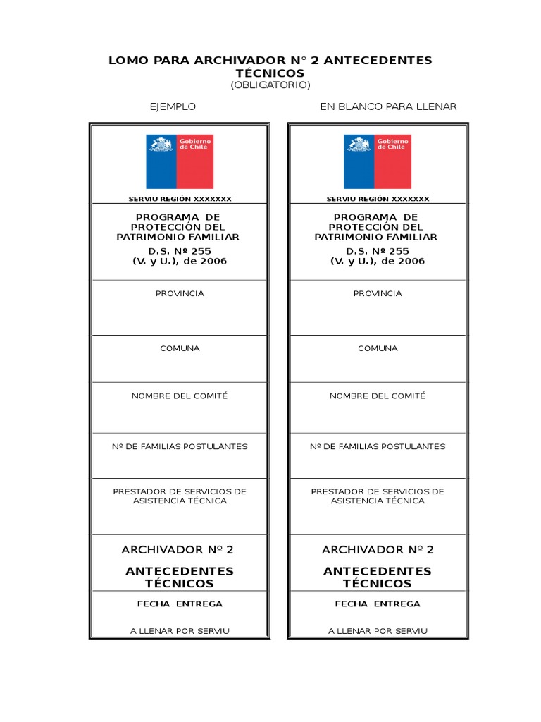 Formato Lomo para Archivador | PDF