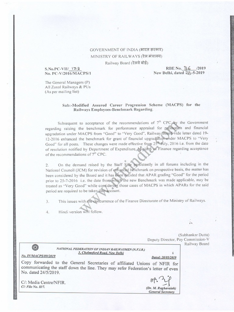 Modified Assured Career Progression Scheme 28052019 | Download Free PDF ...