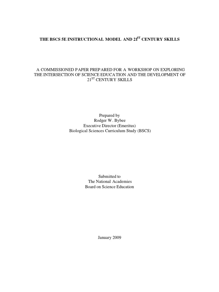 The Bscs 5E Instructional Model and 21 Century Skills | PDF | Science ...