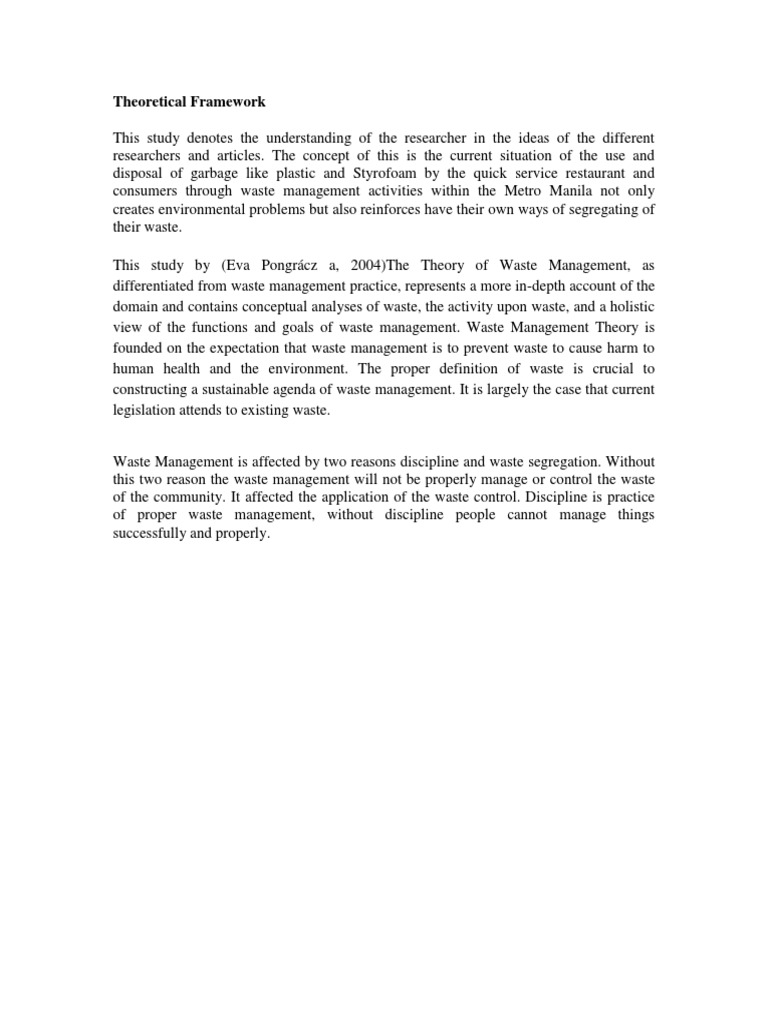 Waste Management Theories and Frameworks | PDF | Waste Management | Waste