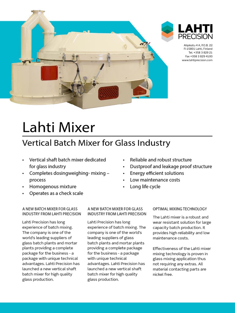 Lahti Precision Vertical Batch Mixer en 0314 | PDF | Glasses | Electric ...