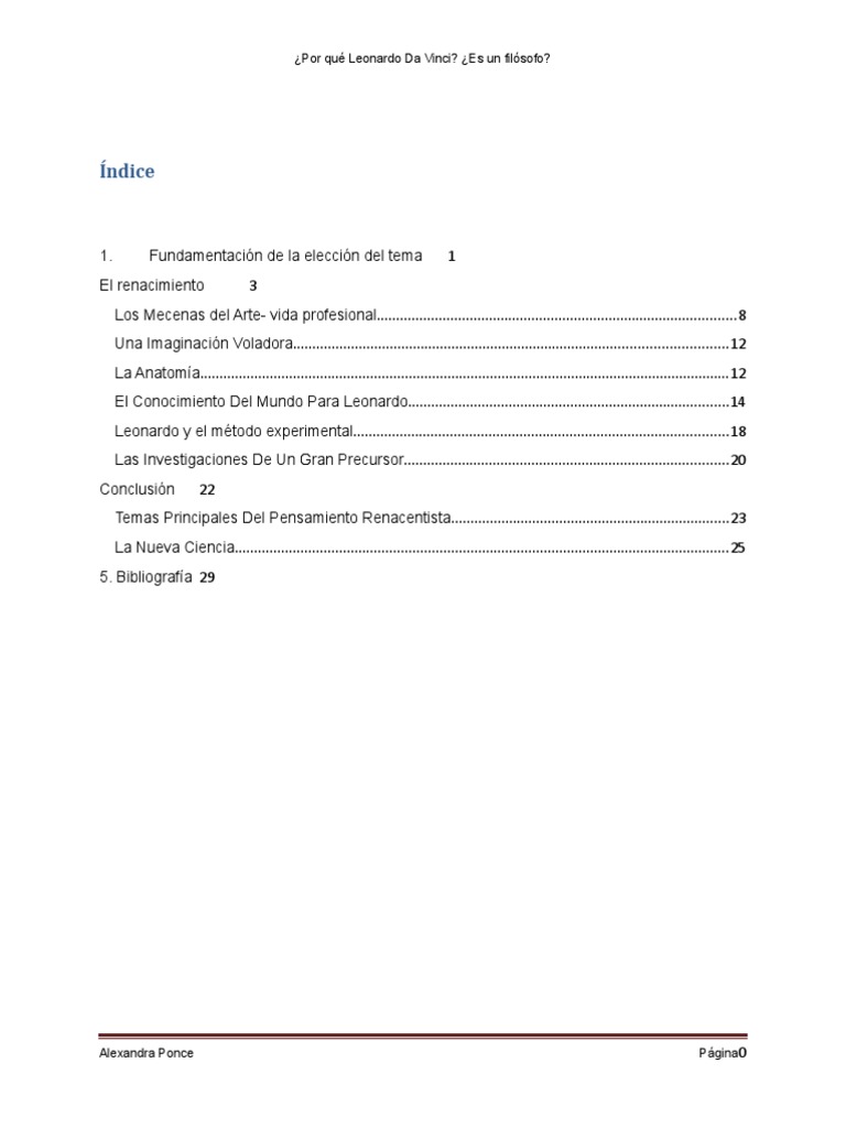 Alexandra Ponce Fundamentación de La Elección | PDF | Leonardo Da Vinci ...