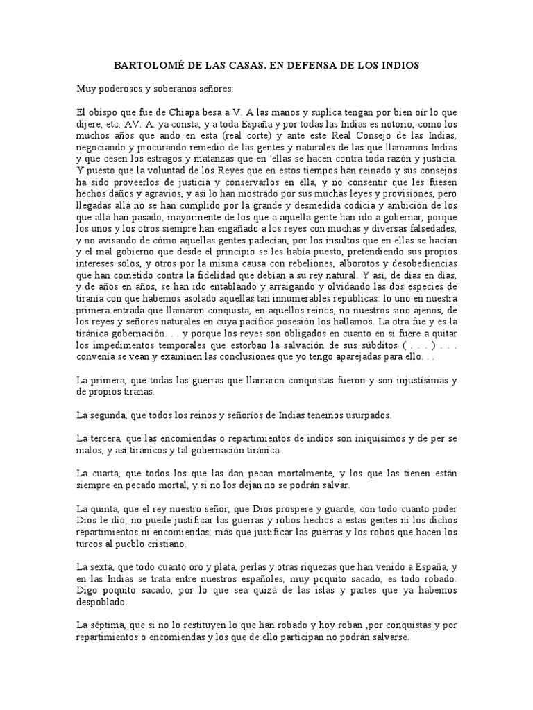 Carta - Fray Bartolomé de Las Casas | PDF | España
