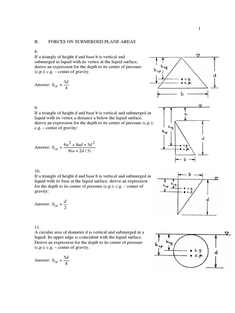 PROBLEMS ON CENTRE OF PRESSURE.pdf | Area | Triangle